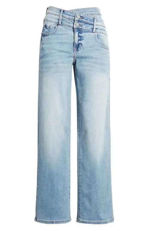 HIDDEN JEANS Double Crossover High-waist Wide-leg Jeans