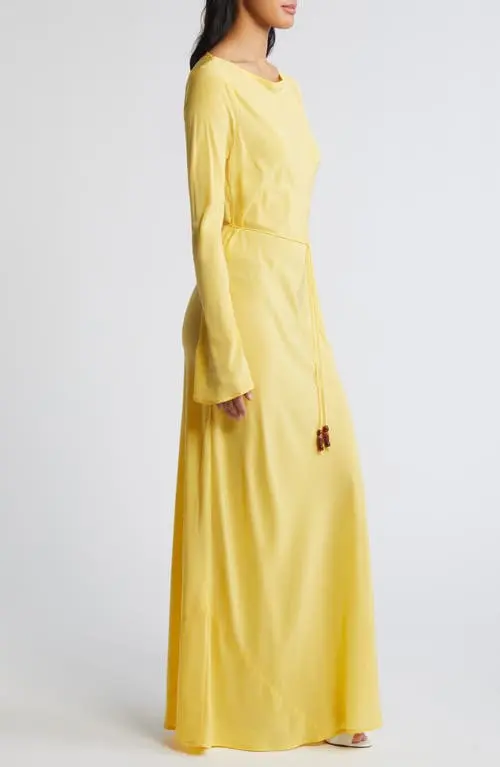 Faithfull The Brand Bellini Long Sleeve Silk Crepe Maxi Dress In Biscotti -  45% Off | Editorialist