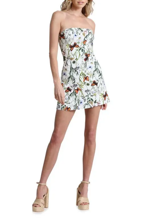 Avec Les Filles Floral Sleeveless Minidress