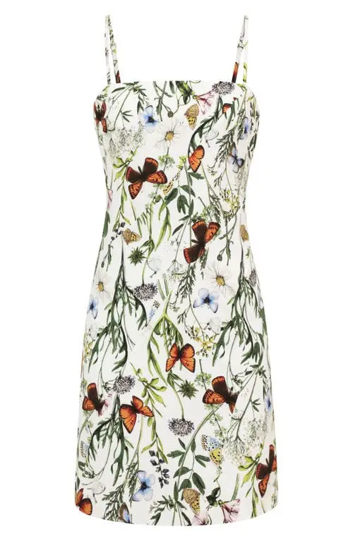 Avec Les Filles Floral Sleeveless Minidress