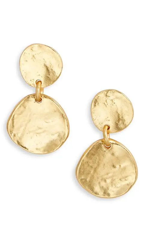 KARINE SULTAN Medallion Disc Drop Earrings - Gold
