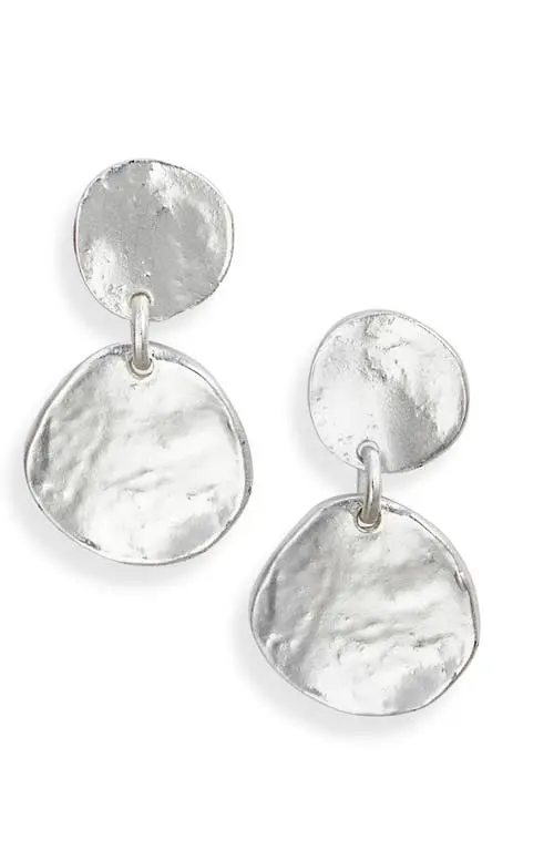 KARINE SULTAN Medallion Disc Drop Earrings - Silver