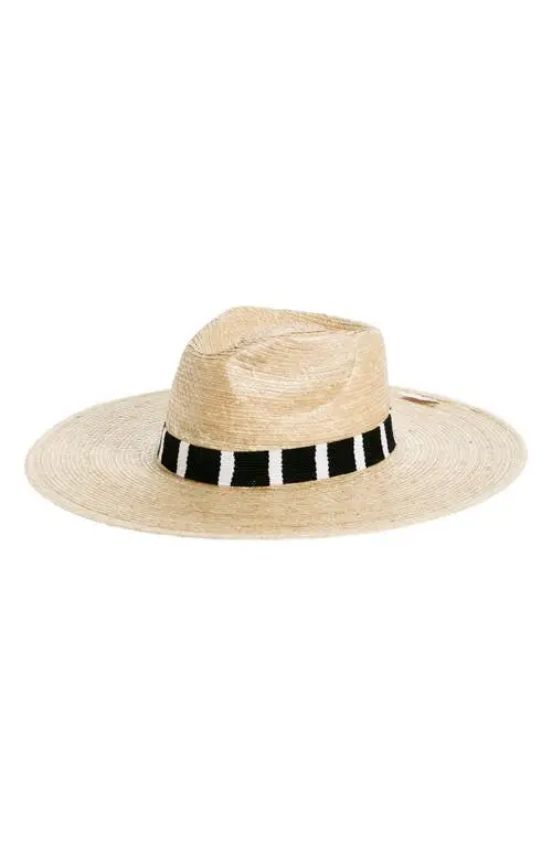 SUNSHINE TIENDA Jakeline Palm Straw Hat - Black/white