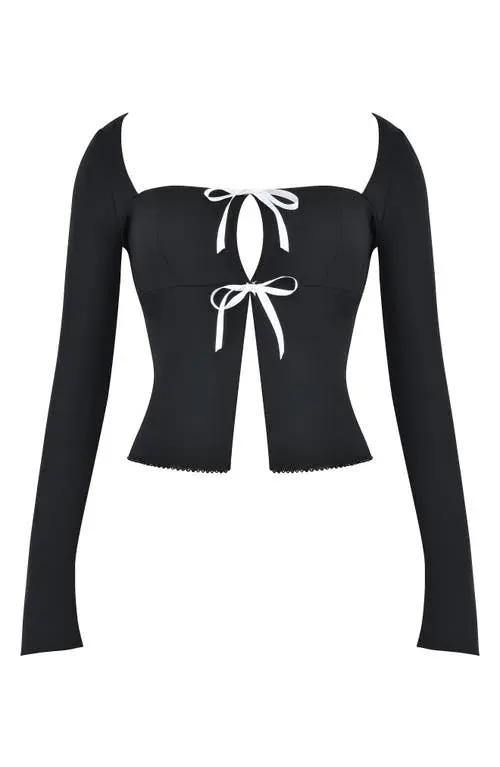 MISTRESS ROCKS Embellished Front Tie Top