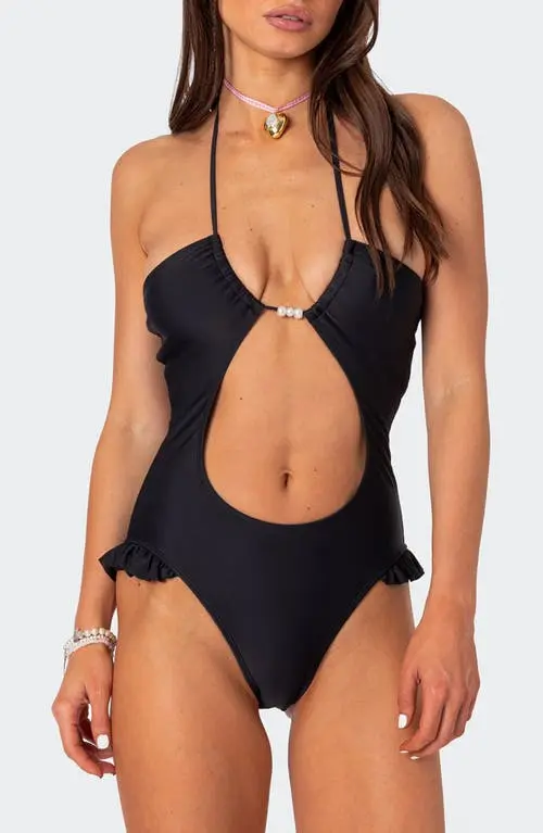 EDIKTED Nea Cutout One-piece Swimsuit - Black