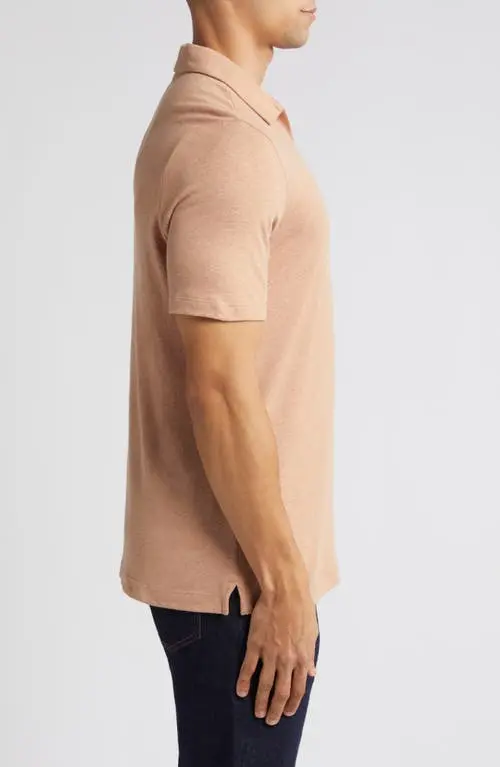 Johnston & Murphy Linen Blend Johnny Collar Polo - Melon