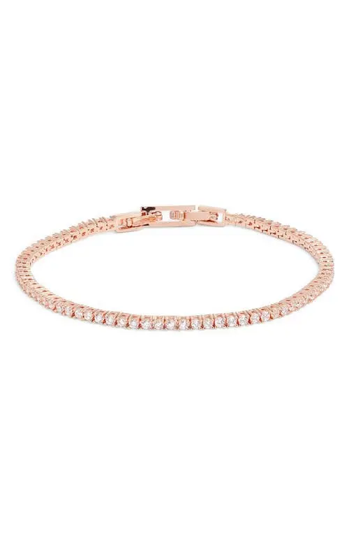 Nordstrom 2mm Cubic Zirconia Tennis Bracelet - Clear- Rose Gold