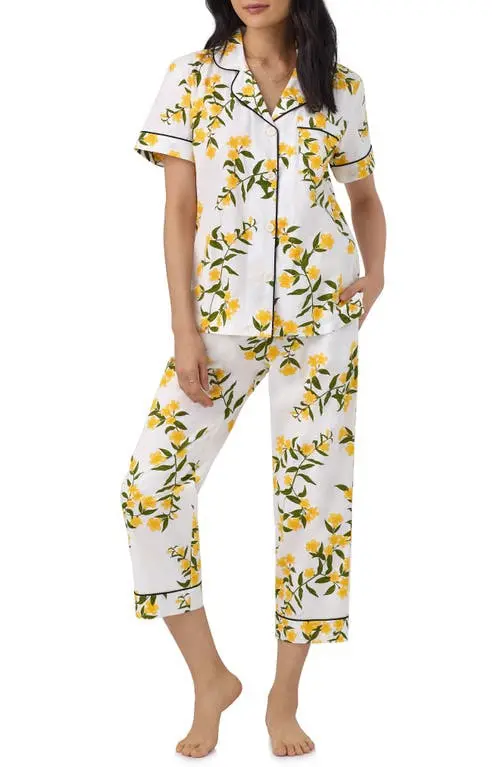 BEDHEAD PAJAMAS Print Organic Cotton Crop Pajamas - Carolina Jasmine