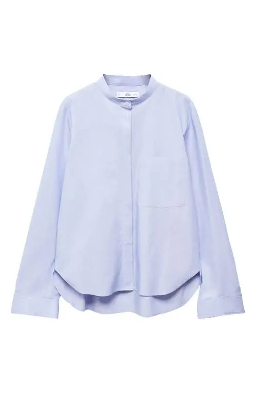 Mango Band Collar Cotton Shirt