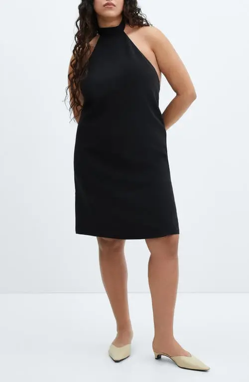 Mango Bobiet Halter Mini Dress In Black - 60% Off | Editorialist