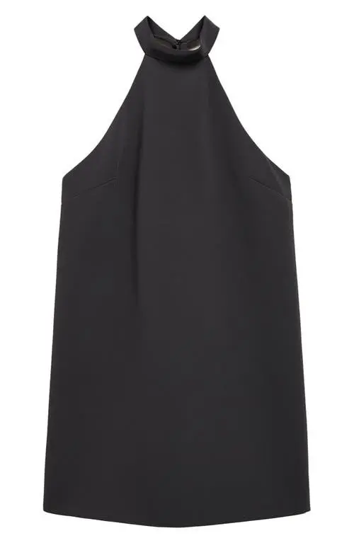 mango black halter neck dress Halter-neck dress with bow - Women