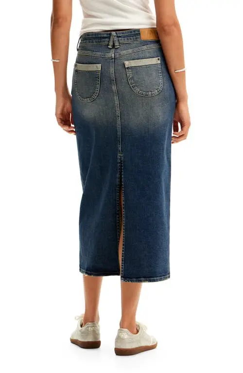 Desigual Fal Sia Longline Denim Skirt