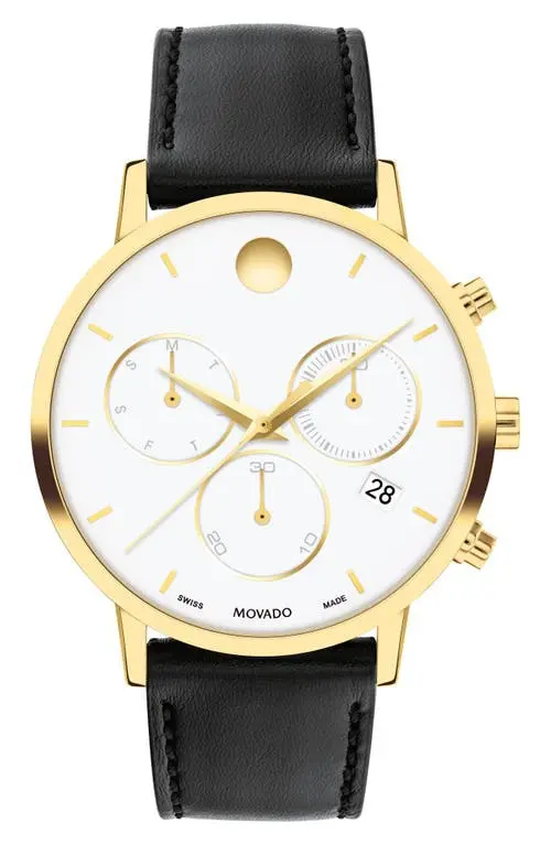 Movado Museum Classic Chronograph Bracelet Watch - Black/white