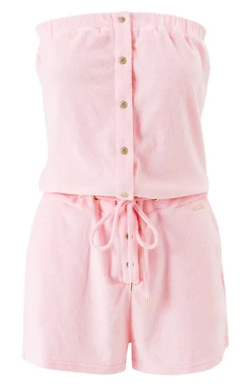 Melissa Odabash Strapless Terry Cloth Romper - Rose
