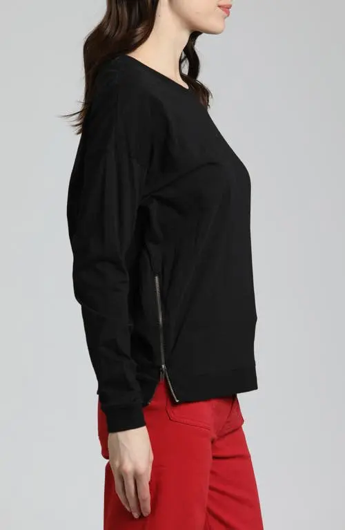 APNY Side Zip Long Sleeve Cotton Pullover