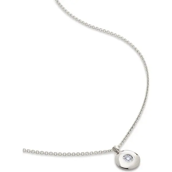 Monica Vinader April Birthstone Diamond Pendant Necklace - Sterling Silver
