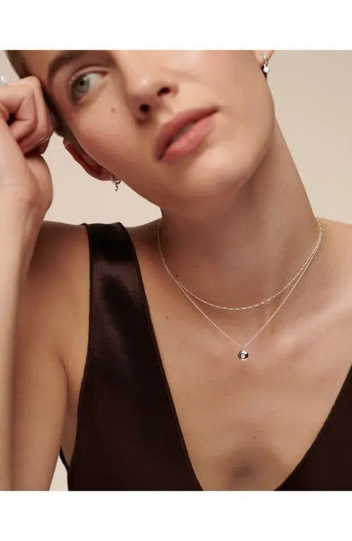 Monica Vinader April Birthstone Diamond Pendant Necklace - Sterling Silver