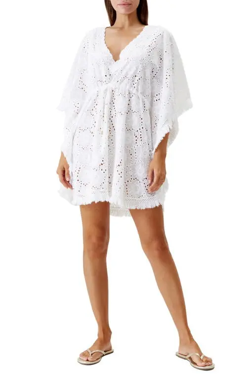 Melissa Odabash Ivy Cotton Eyelet Cover-up Dress - White
