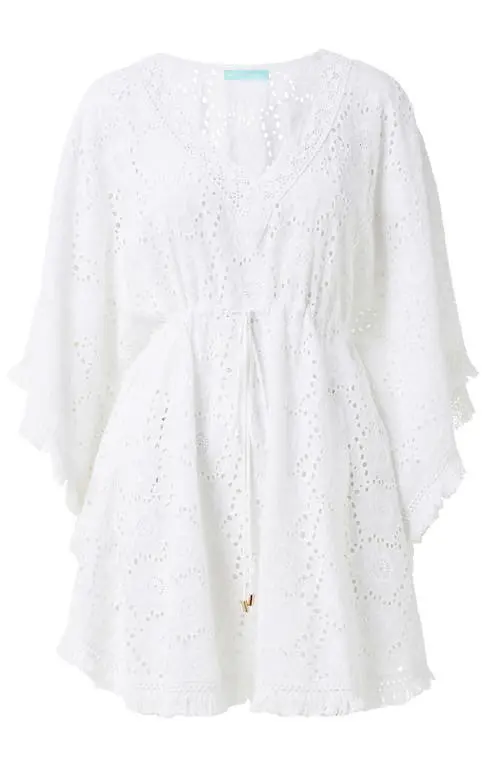Melissa Odabash Ivy Cotton Eyelet Cover-up Dress - White
