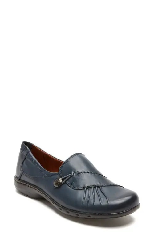 ROCKPORT COBB HILL Paulette Leather Slip-on - Navy
