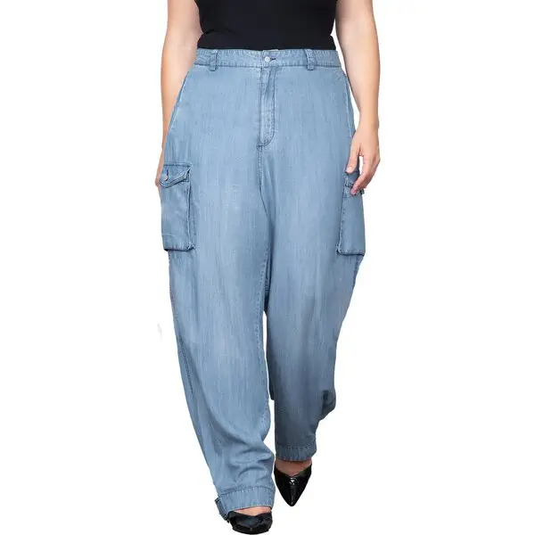 STANDARDS & PRACTICES High-waist Chambray Cargo Pants