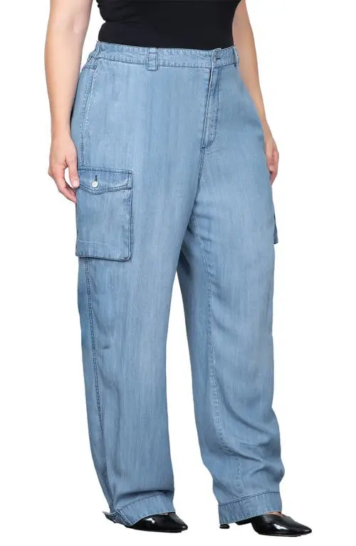 STANDARDS & PRACTICES High-waist Chambray Cargo Pants