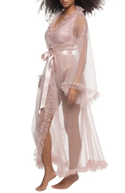 BLACK BOW Veil Sheer Robe - Lotus