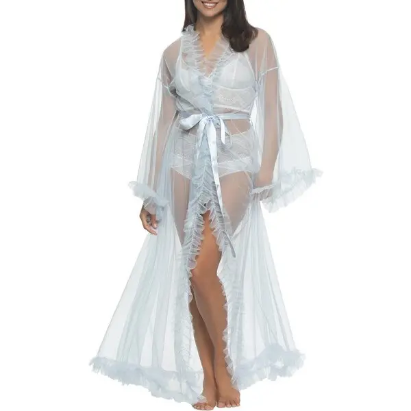 BLACK BOW Veil Sheer Robe - Something Blue