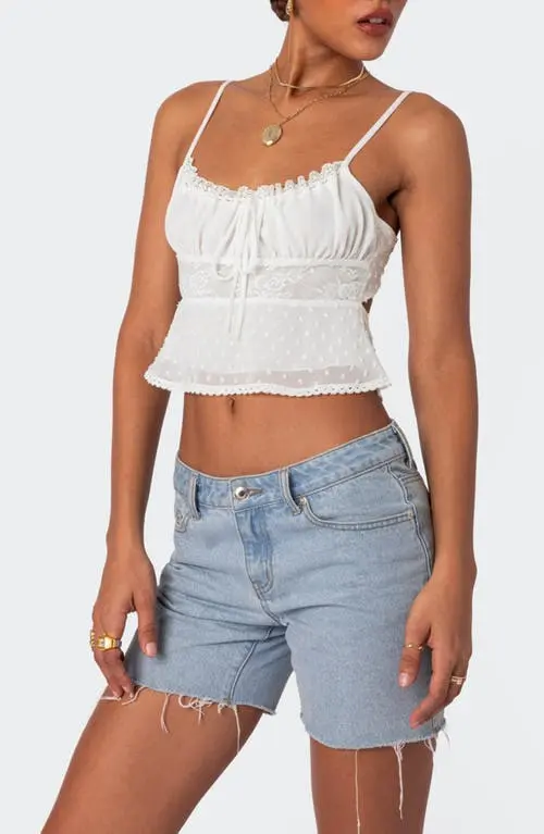 EDIKTED Wendy Tie Back Lace Camisole - White