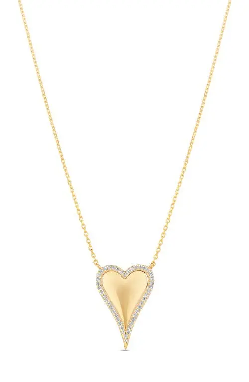 SHYMI Cubic Zirconia Pavé Heart Pendant Necklace - Gold