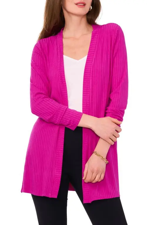 Chaus Open Front Ribbed Cardigan