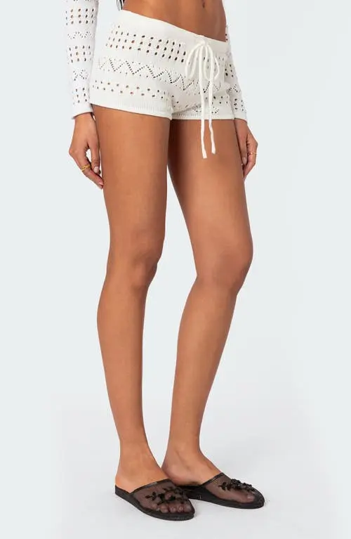 EDIKTED Betsy Drawstring Knit Cover-up Shorts