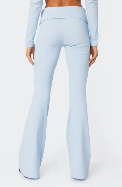 EDIKTED Coffee Break Rib Flare Leggings - Light-blue