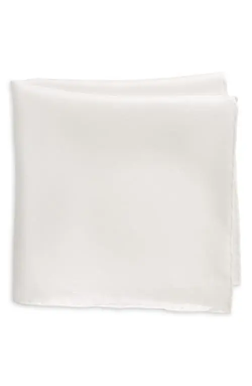 Thom Sweeney Silk Pocket Square - Whi
