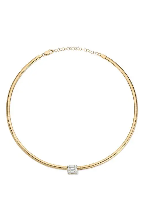 MINDI MOND Clarity Omega Cube Diamond Pendant Choker Necklace - 18k Yellow Gold