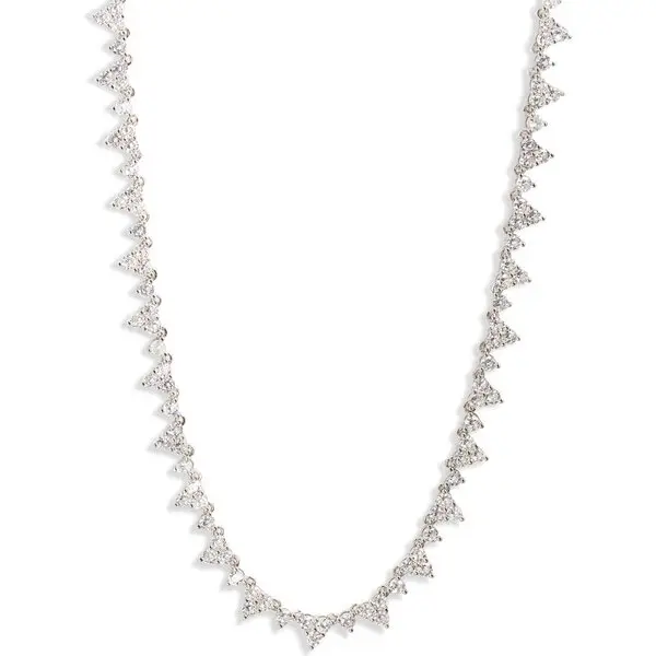 SHYMI Cubic Zirconia Cluster Tennis Necklace - Silver