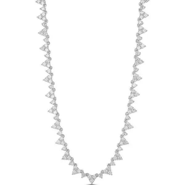 SHYMI Cubic Zirconia Cluster Tennis Necklace - Silver