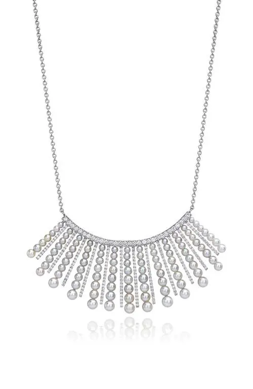 MINDI MOND Cultured Pearl And Diamond Necklace - Silver/diamond/pearl