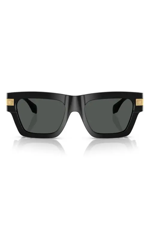 Versace 52mm Rectangular Sunglasses - Black