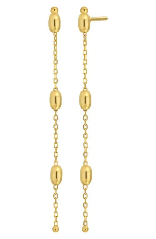 Bony Levy 14k Gold Bead Station Drop Earrings - 14k Yellow Gold