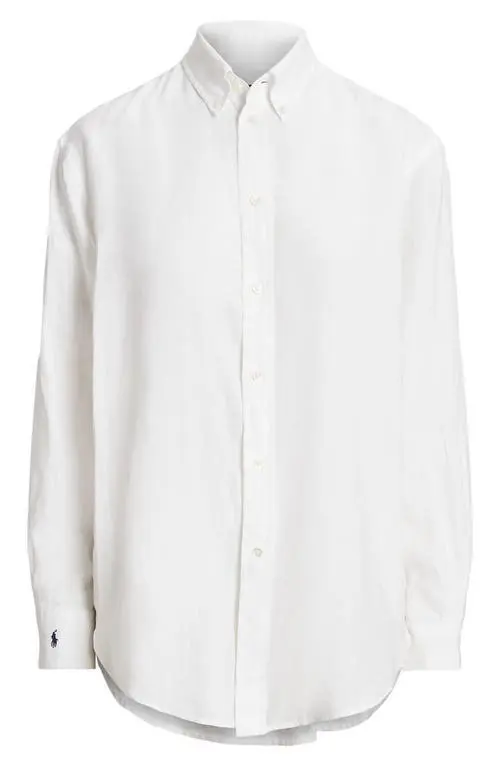 Polo Ralph Lauren Oversized Linen Button-down Shirt - White
