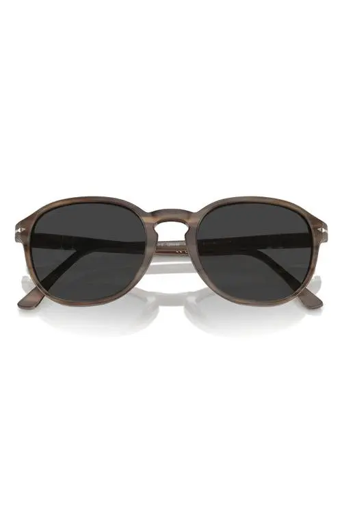 Persol 55mm Polarized Sunglasses - Striped Brown