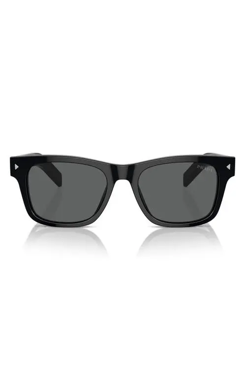 Prada 54mm Rectangular Sunglasses - Black