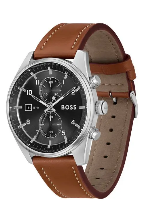 BOSS Skytraveller Chronograph Strap Watch - Black