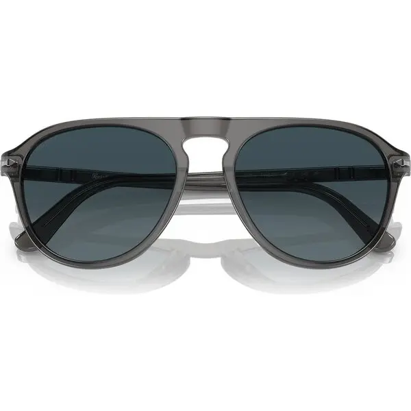 Persol 55mm Gradient Polarized Pilot Sunglasses - Transparent Grey