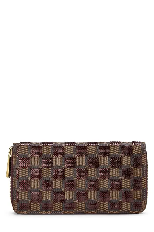 LOUIS VUITTON Damier Paillettes Zippy Continental Wallet - Red
