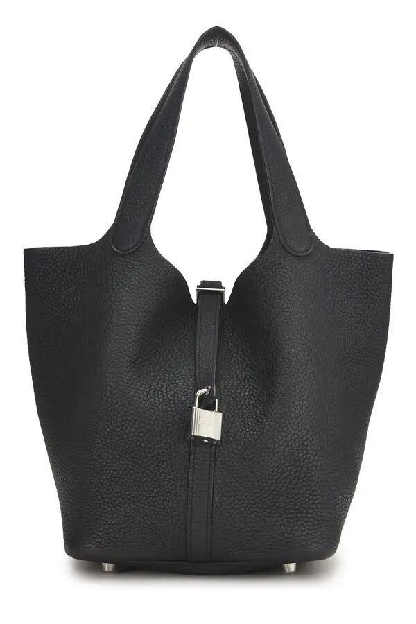 Hermès Clemence Leather Picotin Lock 22 Bag - Black