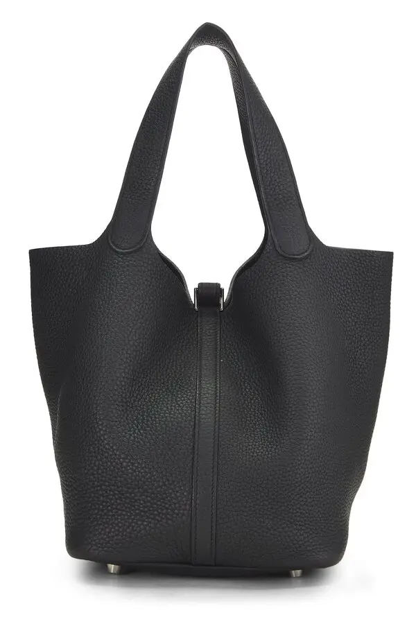 Hermès Clemence Leather Picotin Lock 22 Bag - Black