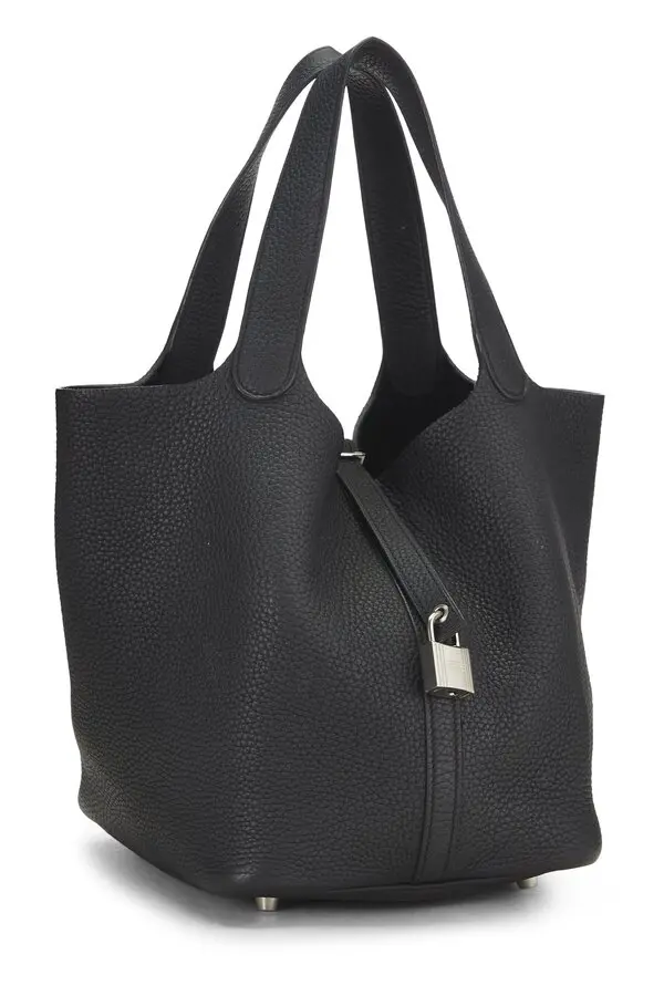 Hermès Clemence Leather Picotin Lock 22 Bag - Black