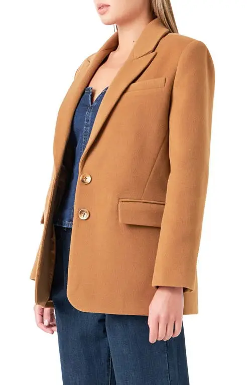 GREY LAB Oversized Single-breasted Blazer - Brown